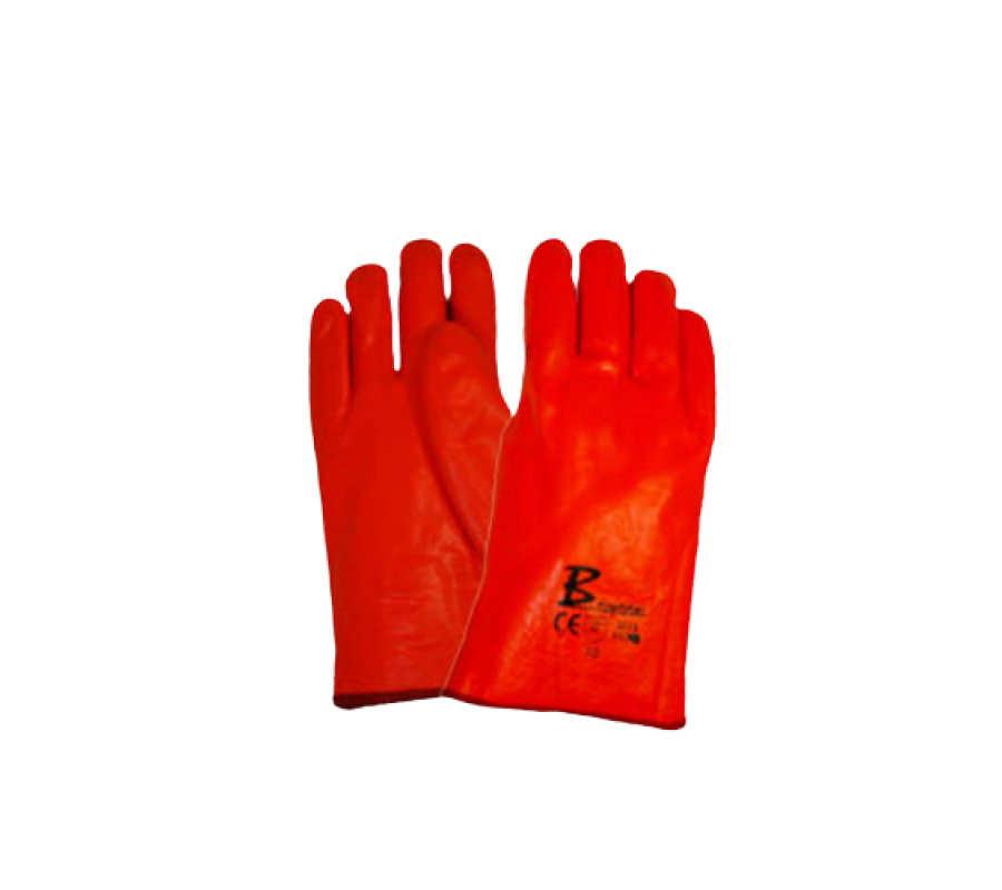 Bayaan PVC Fluorescent Orange Freezer Gloves 27cm – Cold Storage Safety ...