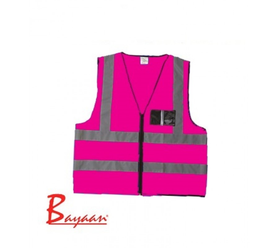 Pink Reflective Jacket with ID Pocket & Zip